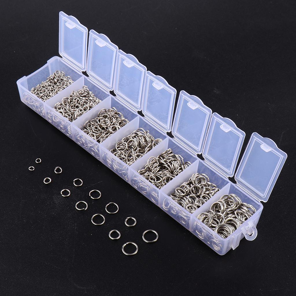 Buy 1500 Pcs Open Jump Rings Box Set for DIY Jewelry Making Finding at ...