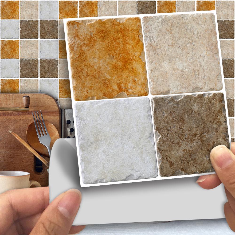 Cheap 25Pcs Mosaic Tile Stickers Transfers Kitchen Grey Antique Marble ...