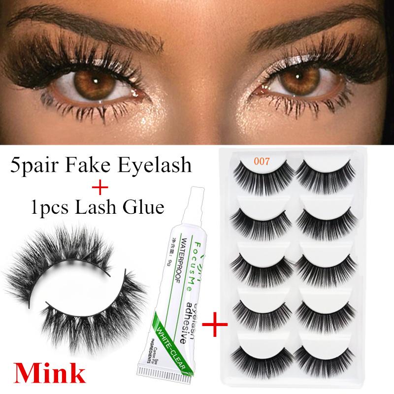 Buy 5pair Handmade Eye Lashes 3D Mink Makeup Thick Fake False Eyelashes ...