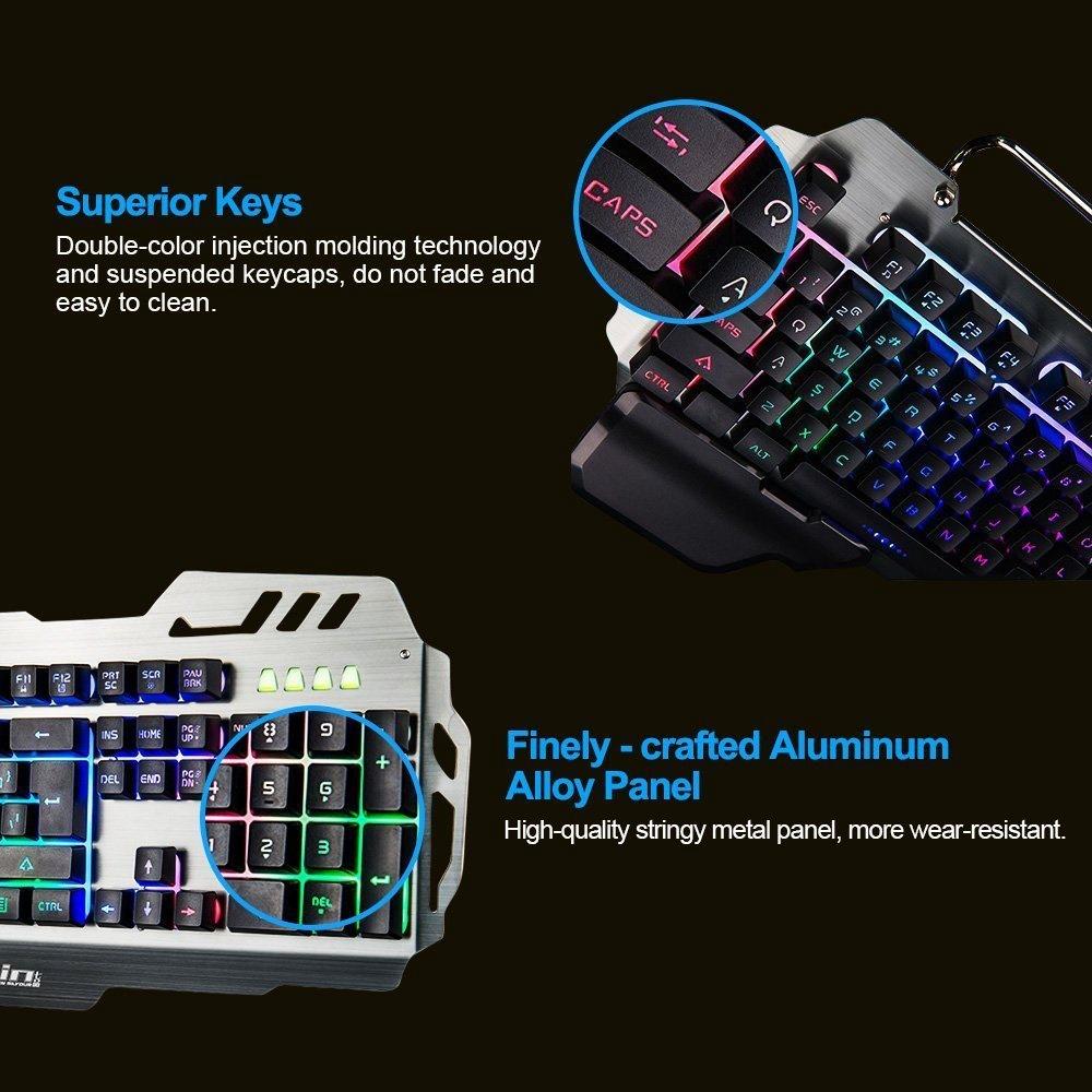 Buy 104Key Laser Waterproof Ergonomic Floating Keyboard Backlit Wired ...