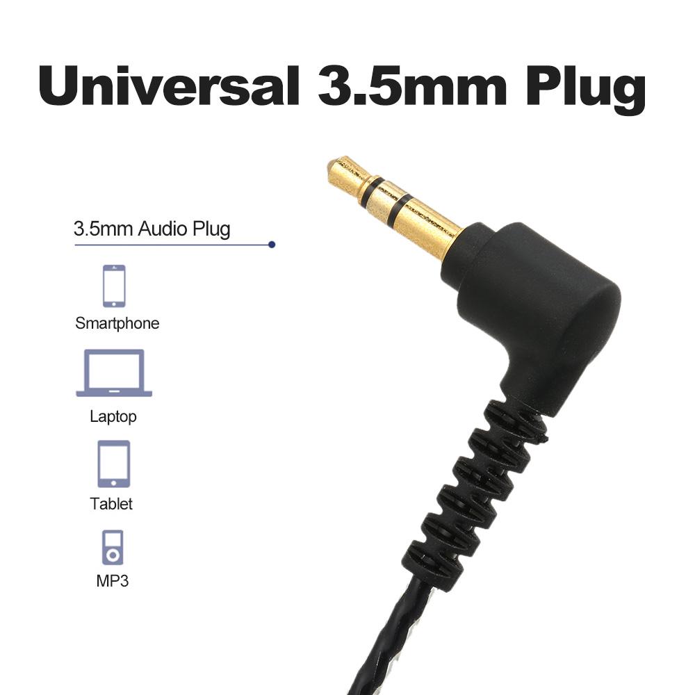 3.5mm Wired Earphones Replacement Cable Alternative Line DIY Upgraded Plug-in Cord MMCX Plug for ...