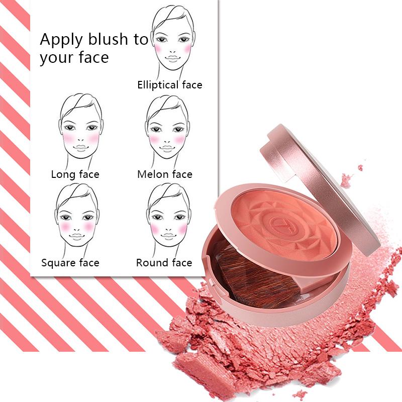 Buy Blusher Face Orange Pink Makeups Natural Cheek Lasting Blush Long ...