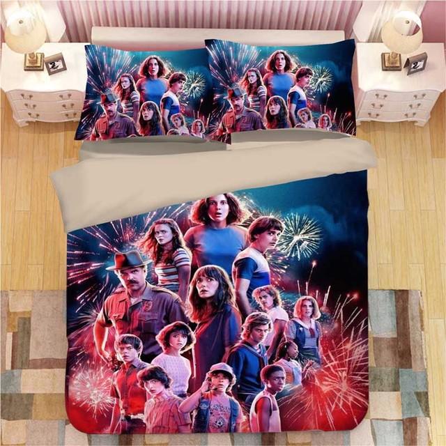 Cheap Stranger Things Bed Linen Cartoon Anime Duvet Covers Pillowcases ...