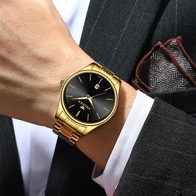 Cheap Men's Quartz Watch Ultra Thin Waterproof Black Simple Watch | Joom