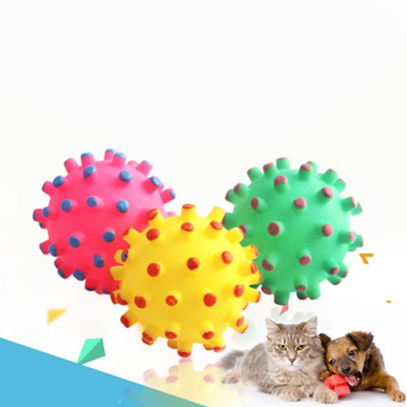 Buy Squeaky Teeth Cleaning Ball Toy For Pet Dogs Cats Chewing Training ...