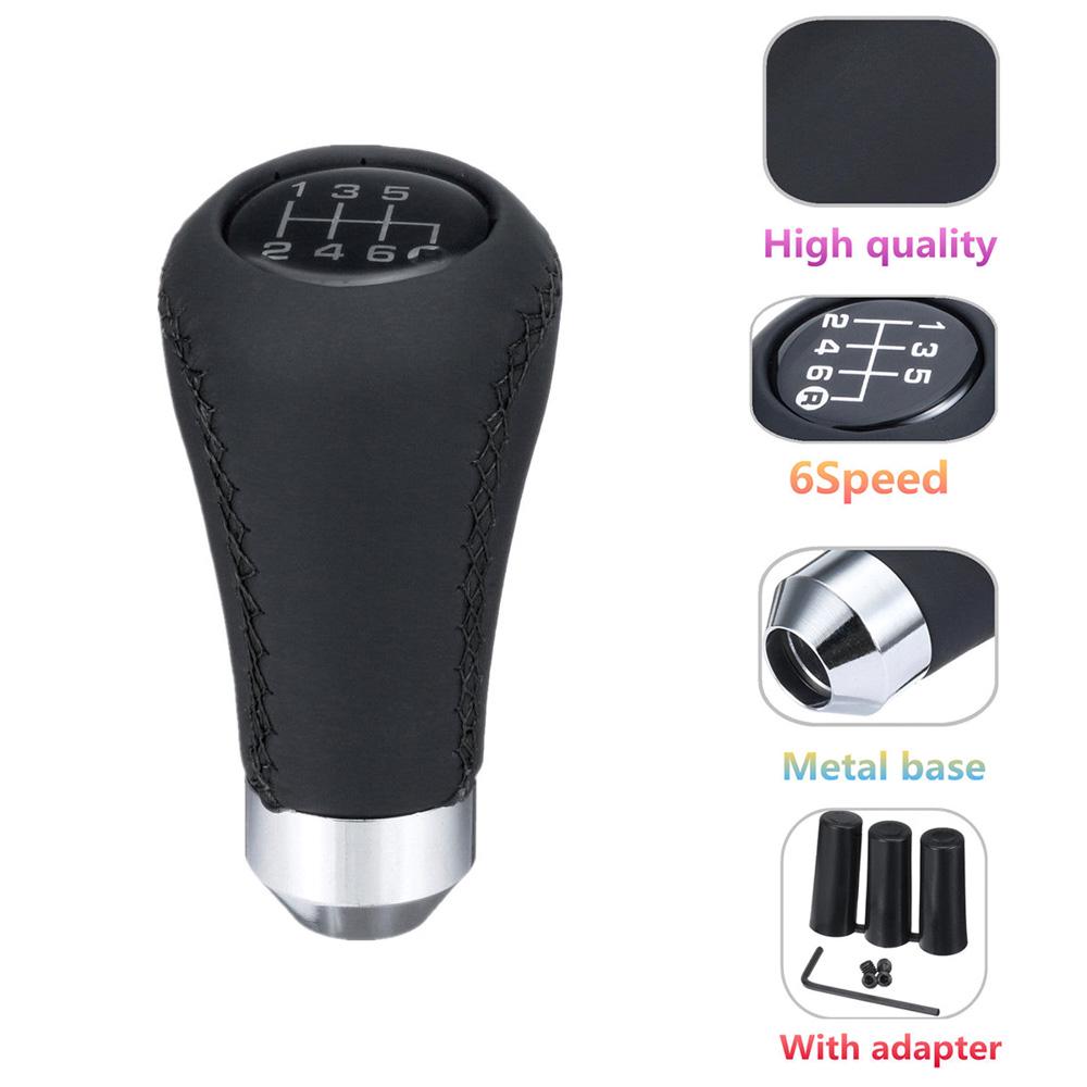 Buy Universal 6 Speed Car Leather Shift Knob Manual Gear Stick Shift ...