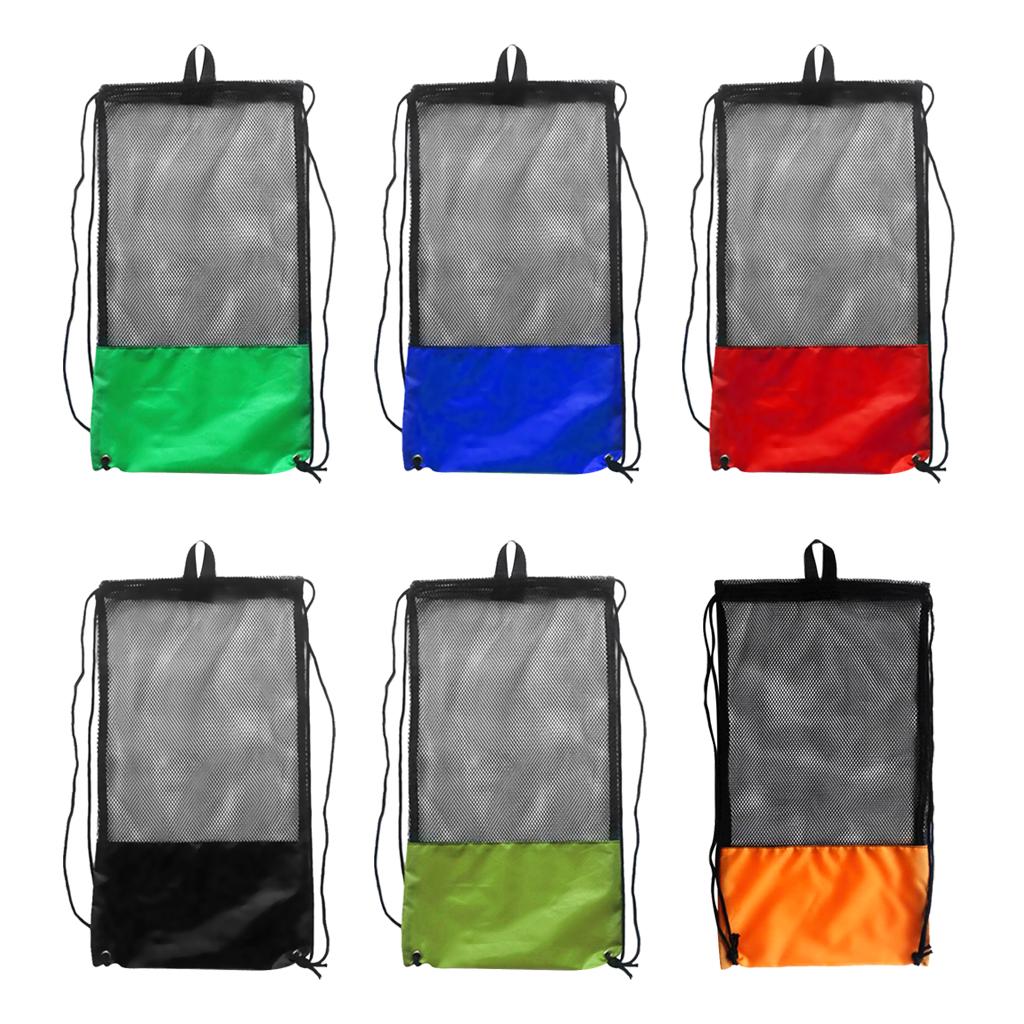 Mesh Drawstring Bag for Snorkeling Scuba Diving Fins Goggles Mask Army ...