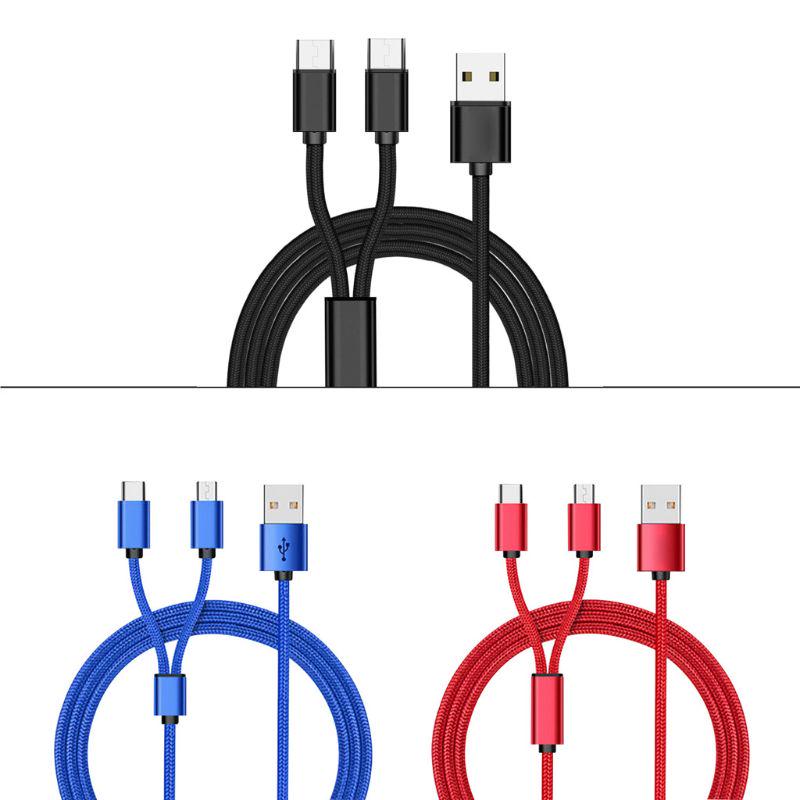 USB 2.0 Type A Male To Dual Micro USB Male Splitter Y Charging Cable ...