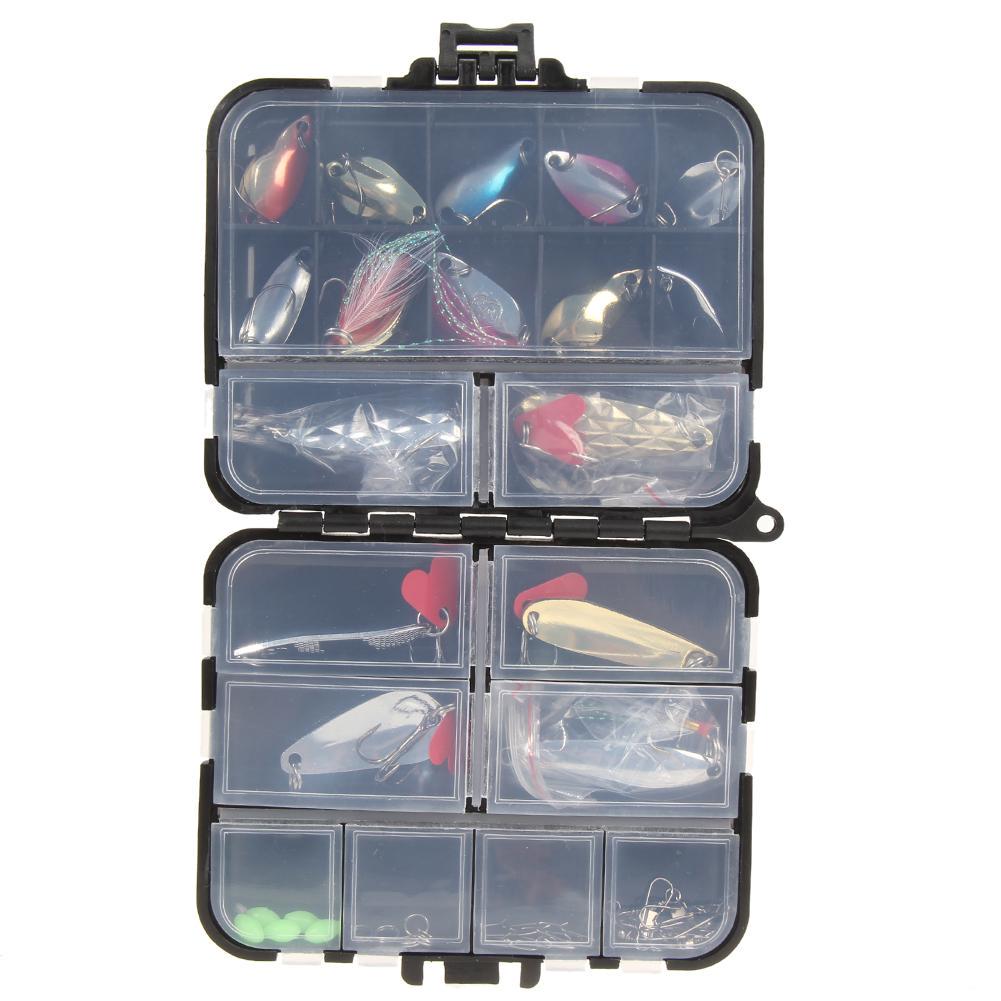 Buy 37pcs Metal Spoon Fishing Lure Kits Spinning with Box Tackle at ...