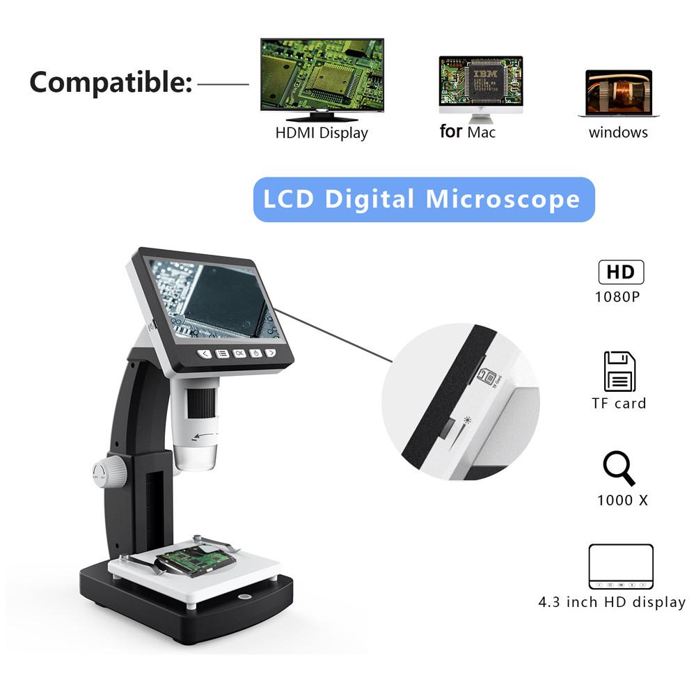 Buy Digital Portable HD 50-500X 2.0MP Microscope Continuous Magnifier 4 ...