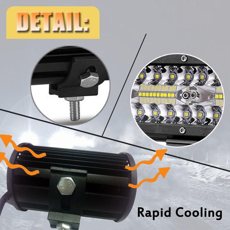 Buy 120W 7Inch IP68 Work Light Bar LED Spot Light & Flood Lights ...