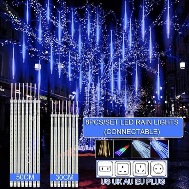 Buy LED Meteor Shower Rain Lights 30CM 50CM Waterproof Xmas Decoration ...