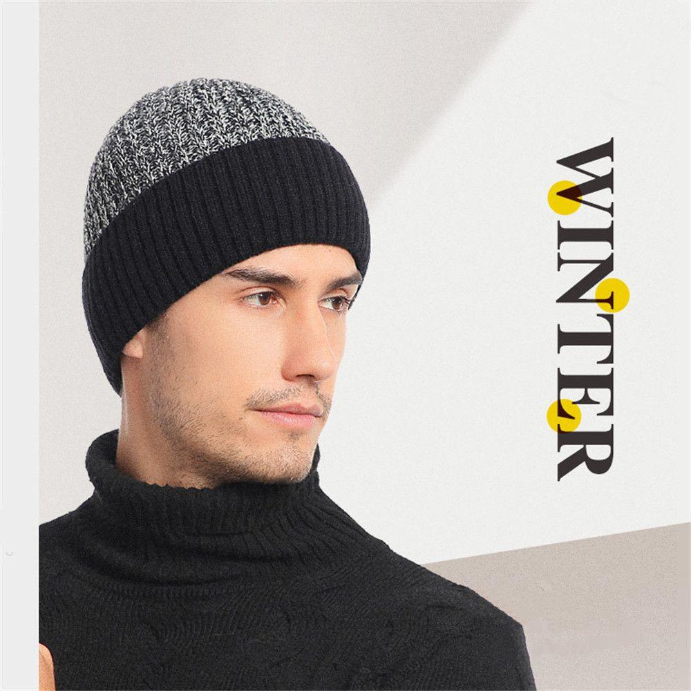 New Soft Double -Layer Warm Neck Scarf Cap Beanie Hat Knitted Hat ...