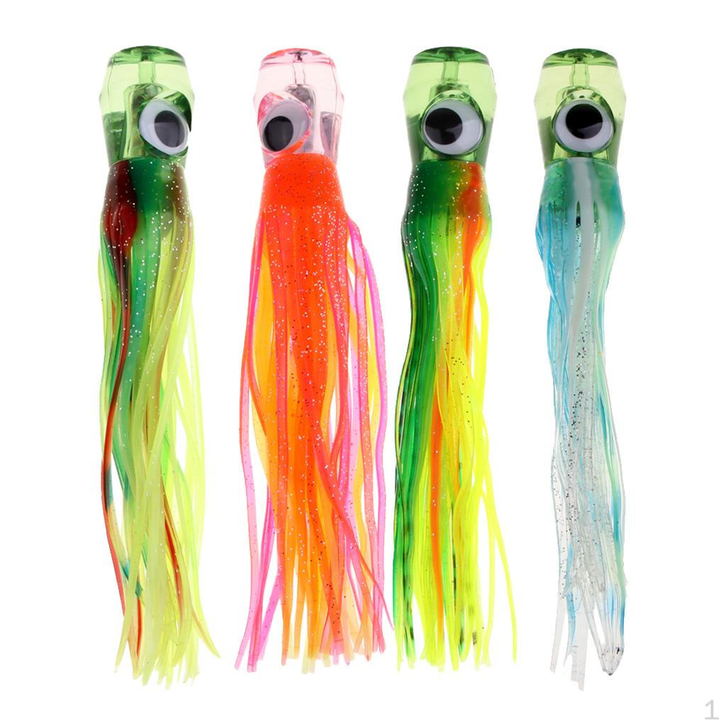 Buy 4pcs Saltwater Fishing Octopus Squid Skirt Lure Marlin Tuna ...