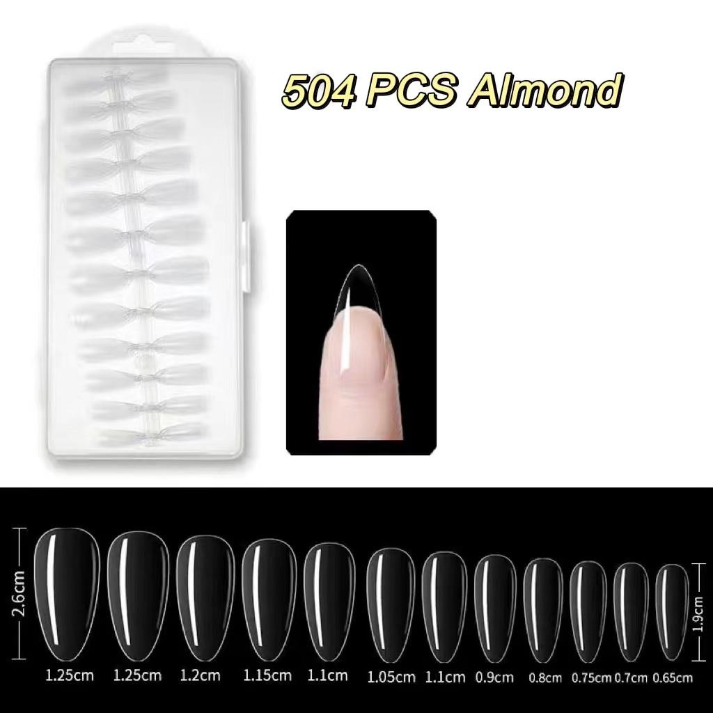 Cheap 120/240/504 Pcs Gel X Nail System Full Cover Almond Stiletto ...