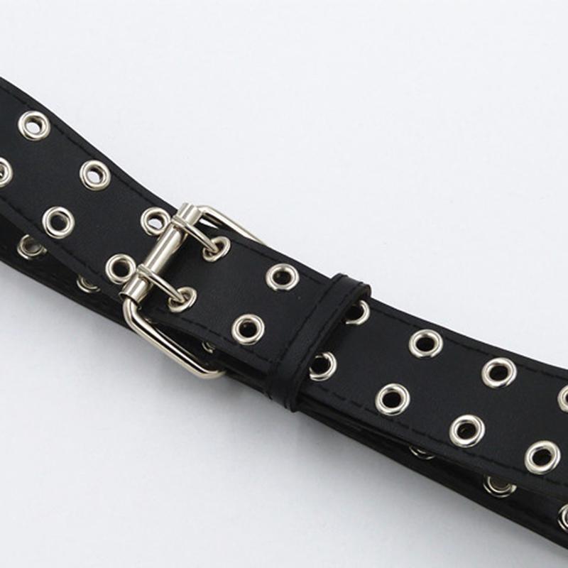 Buy Men Casual Black Punk Belt Double Buckle Waistband Costume ...