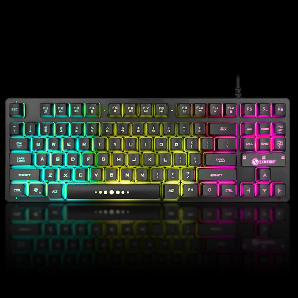 Buy K87 USB Wired 87 Keys Mechanical Feeling RGB Backlight PC Gaming ...