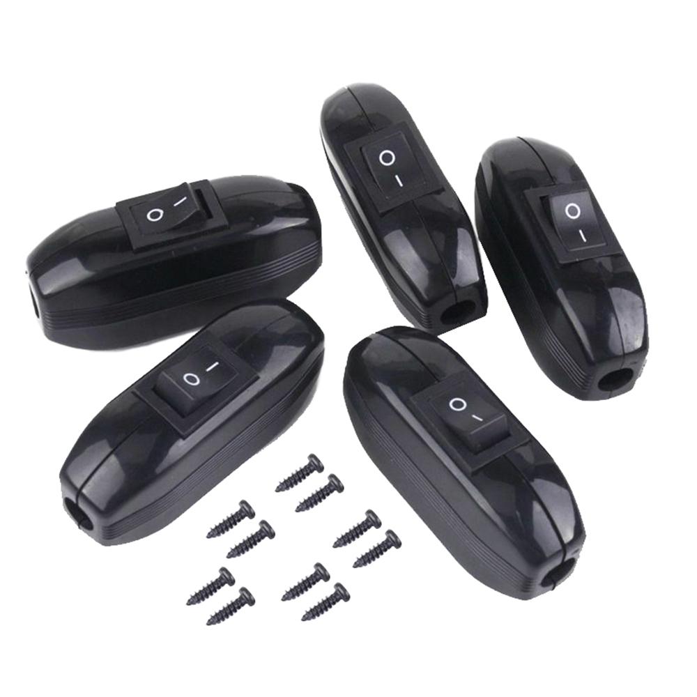 Buy 5pcs Black ON/OFF Table Lamp Desk Bed Light Cord In Line Rocker ...