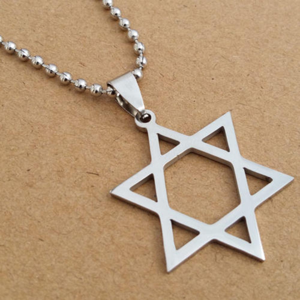 Steel David Star Silver Plated Pendant Chain Necklace uygun fiyatlı ...