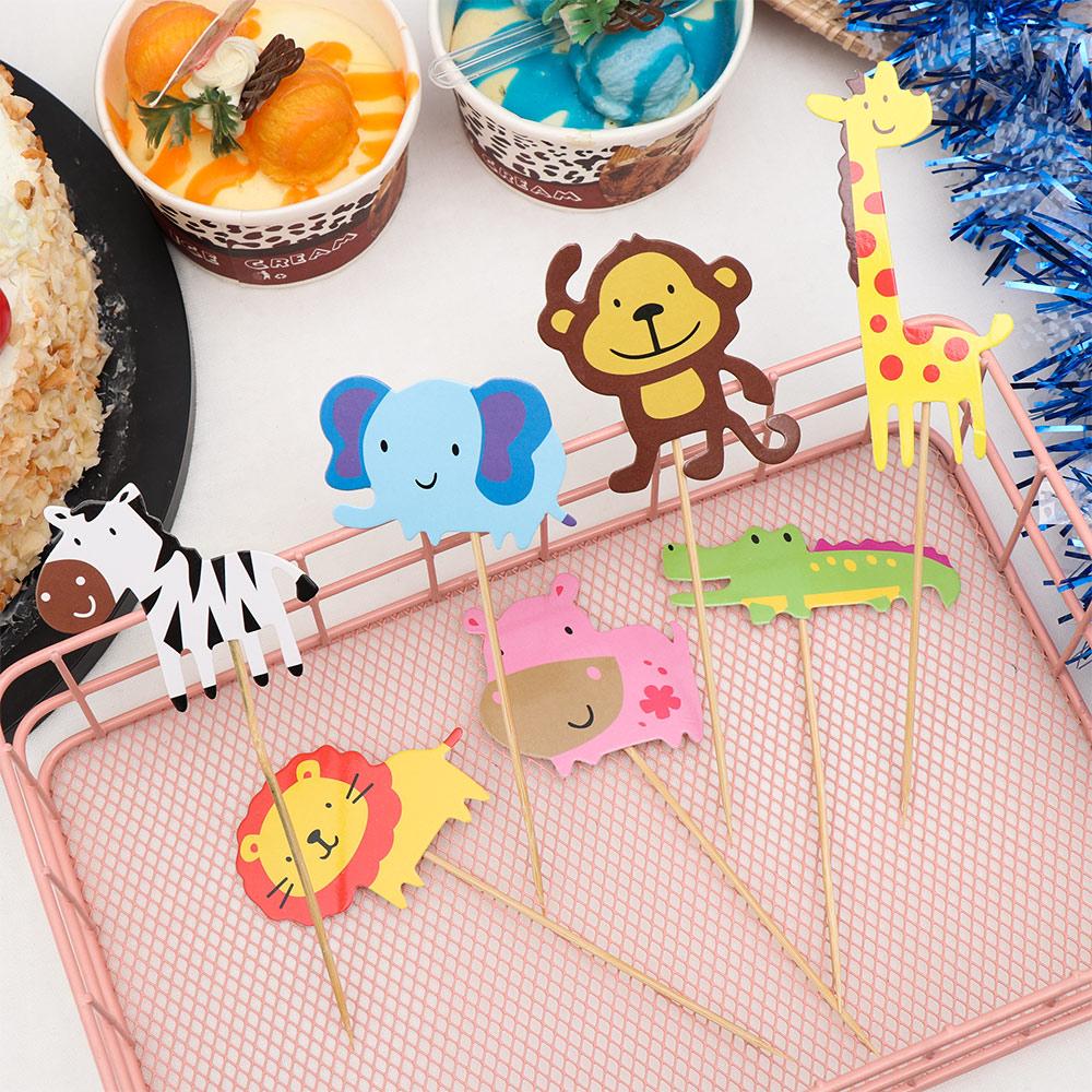 Buy Jungle Animal Model Cake Toppers Forest Animal Shape Cupcake Topper ...