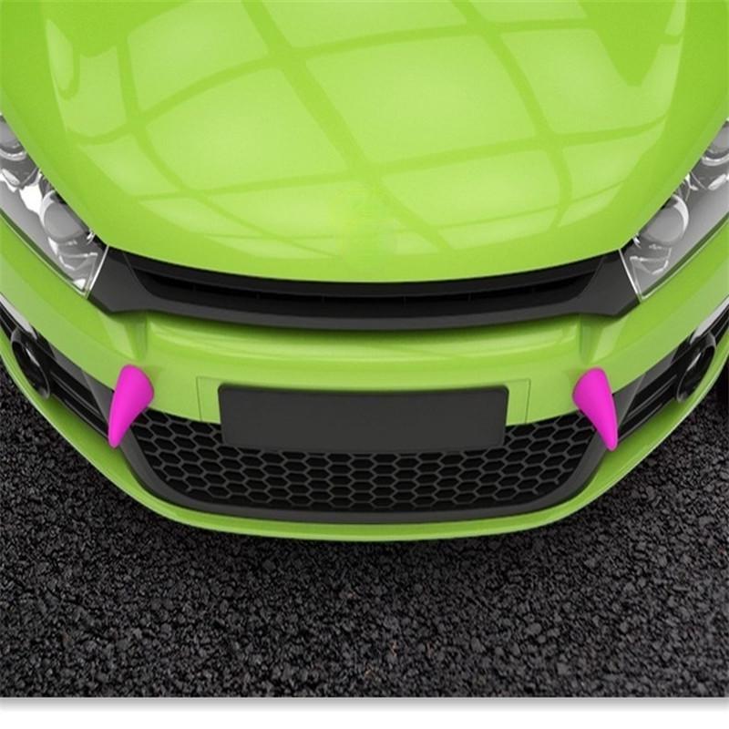 Buy Cute 3D Saplings Devil Horn Car Anti-collision Personality Green ...