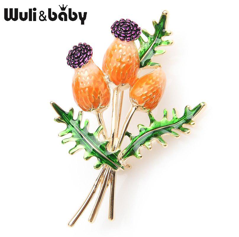 Buy Wuli&baby Orange Blue Tulip Bouquet Flowers Enamel Brooches Women ...