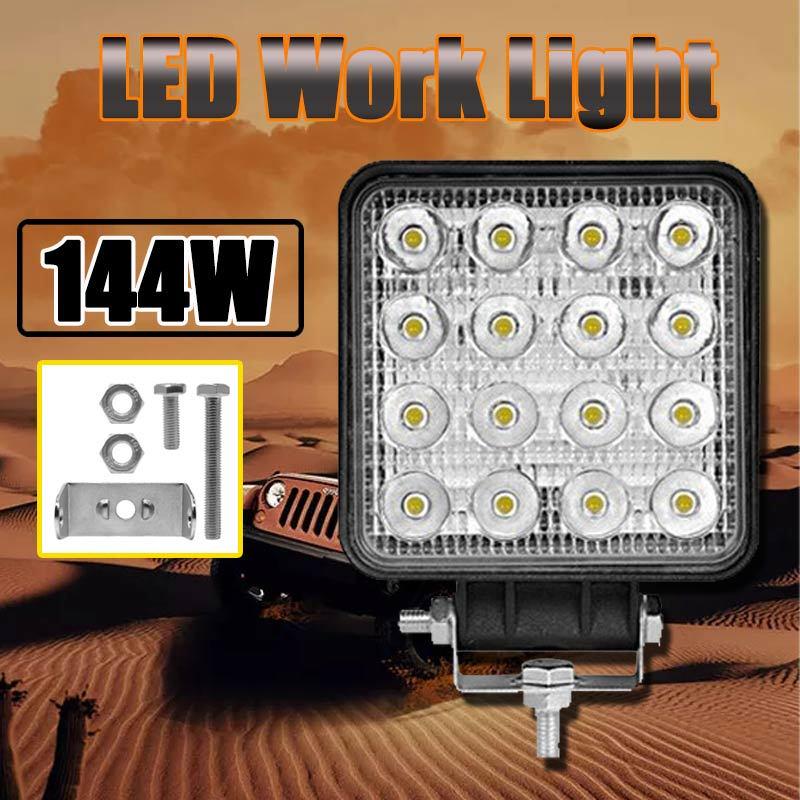 Buy Square 48W LED Work Light 12V 24V Off Road Flood Spot Lamp for Car ...