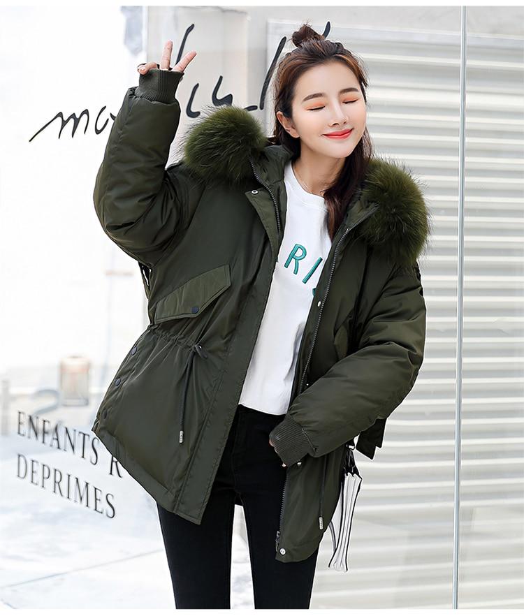 Ladies Winter Short Jacket Hooded Parkas Winter Coat Parka Loose Fur ...