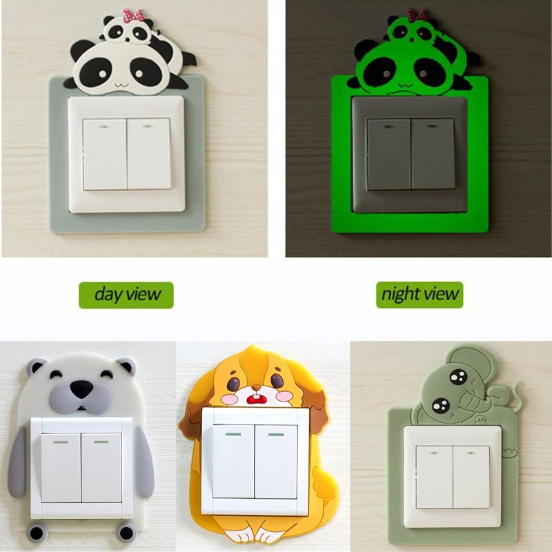 Buy Cartoon Switch Protective Case Noctilucent Switch Stickers Wall ...