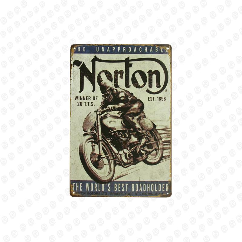 Norlon Motorcycle Plaque Iron Plate Sign House Cafe Restaurant Bar ...