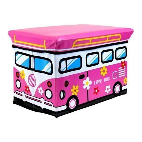 Bus Style Children Folding Kids Storage Box Seat Pop Up Toy Chest uygun ...