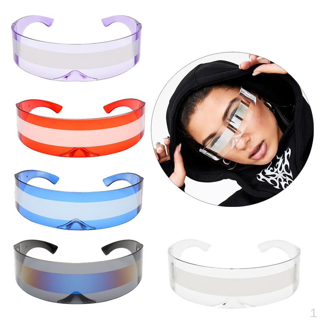 Buy 5pack Funny Alien Visor Sunglasses Rave Unisex Mirrored Tint ...
