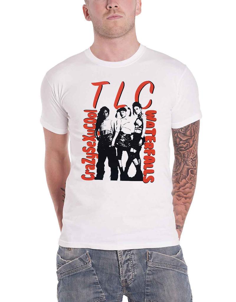 Buy TLC T Shirt Waterfalls Band Logo new Official Mens White at ...