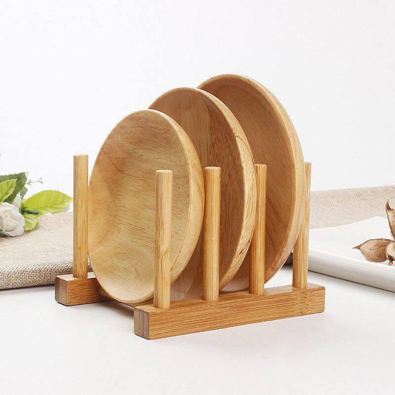 Buy Creative Bamboo Plate Holder Frameless Bamboo Storage Shelf Kitchen ...
