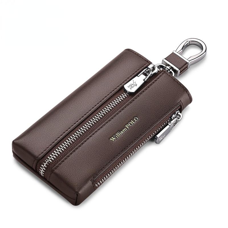 Buy WILLIAMPOLO Genuine Leather Key Wallet Men's Key Chain Coin Purse ...