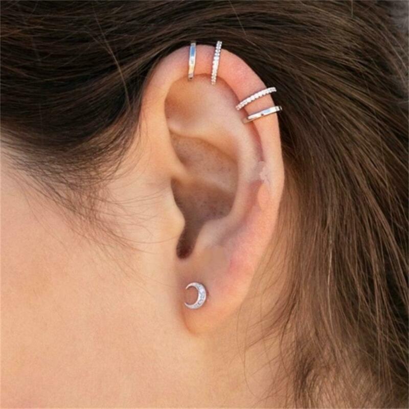 Buy Band Double Piercing Earrings Wedding Ear Cuff Clip at affordable ...