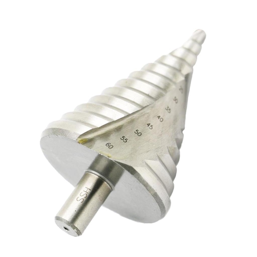 Buy Sliver HSS Spiral Grooved Step Cone Drill Drills Bit 6mm 60mm Hole ...