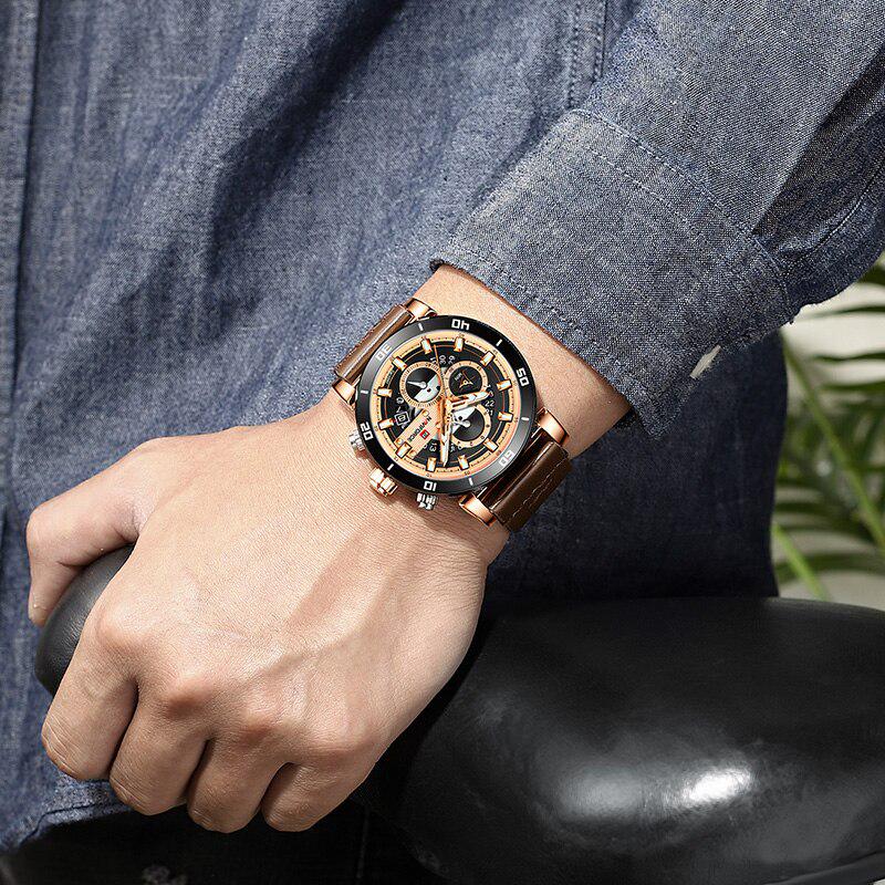Buy NAVIFORCE Gold Watch Men Gold Waterproof Quartz Sport Watch Man ...