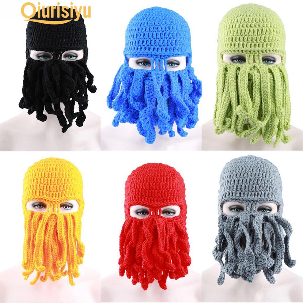 Buy Unisex Octopus Knitting Wool Hat Winter Warm Windproof Ski Mask at ...