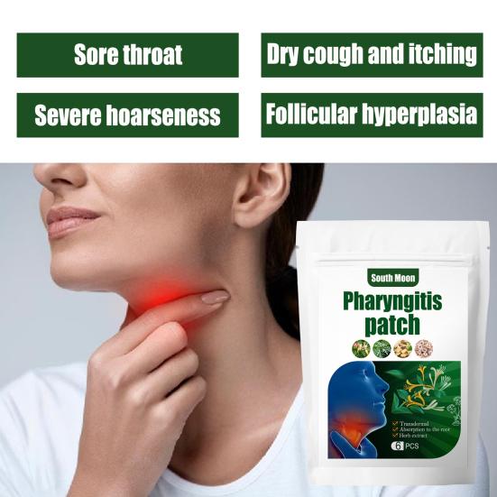 Buy 6Pcs/Set Non-Pungent Breathable Herbal Extract Pharyngitis Plaster ...