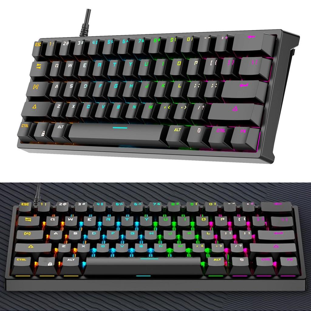 Buy SW G101 Keyboard Wire 61-key Green Axis Luminous RGB Cool Real ...