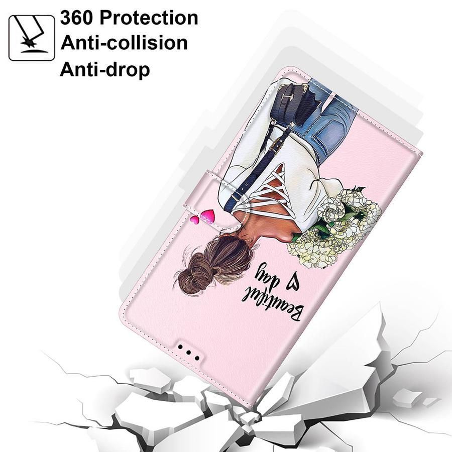 💰Cumpără Carcase de telefon din portofel din piele flip vopsite 3D ...