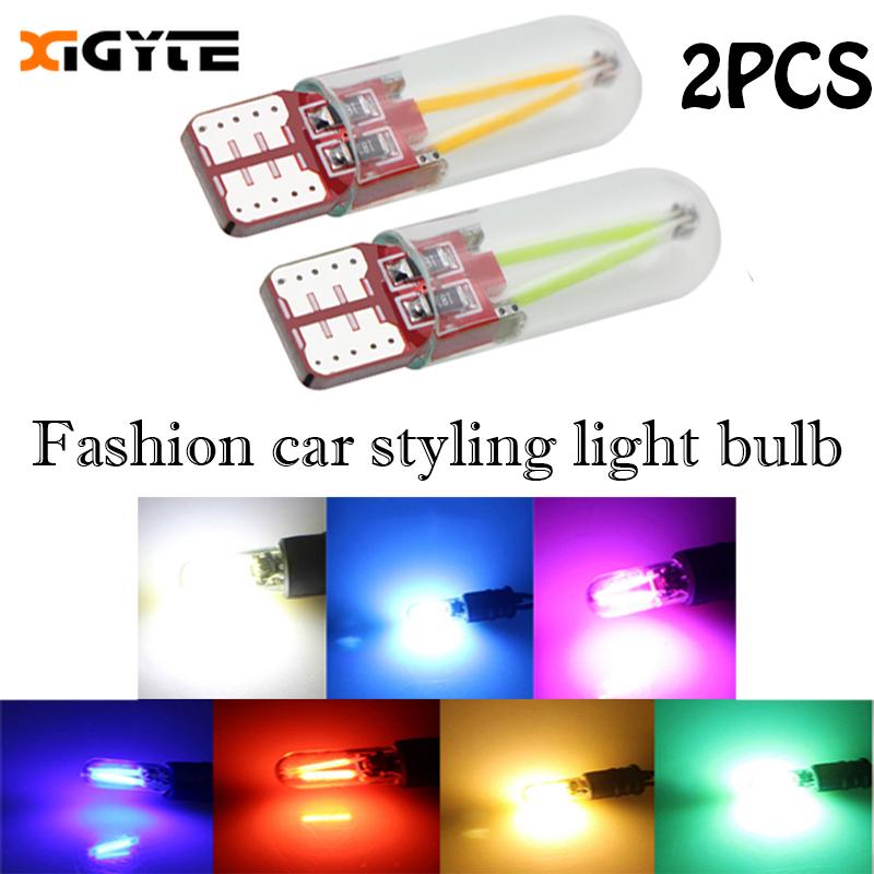 Buy 2 PCS New Headlights T10 COB Headlights W5W 194 Glass Bulb LED ...