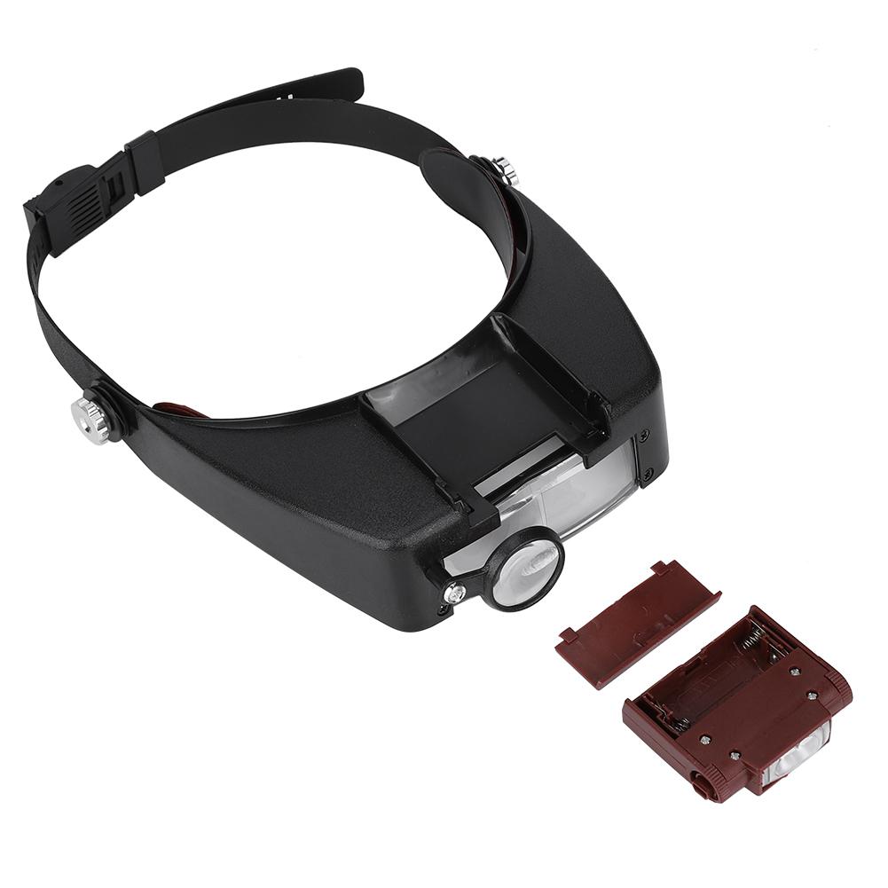 Buy 10X MG81007-A LED Phone Computer Headband Repair Magnifier Glass ...
