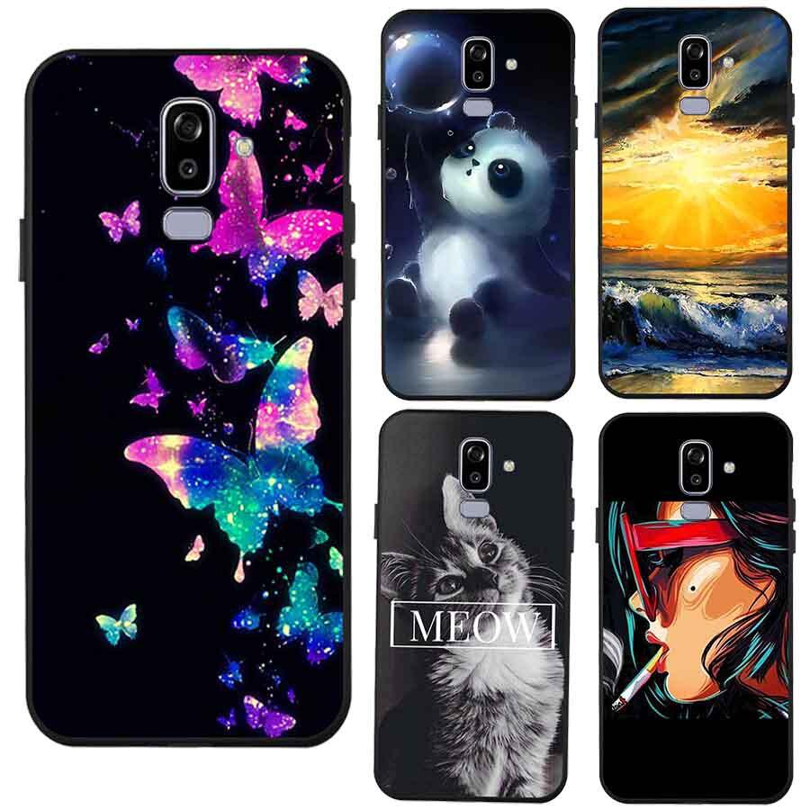 Buy Black TPU Painted Case For Samsung Galaxy J8 (2018) EU Soft ...