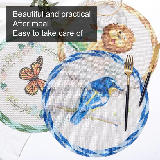 Buy Table Mats Heat Resistant Durable Round Shape Modern Colorful ...