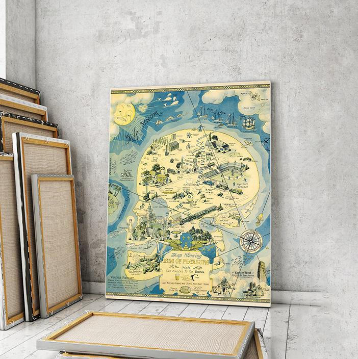 Satın alın Print on canvas unframed poster painting wall art home decor for Living Room Map with ...