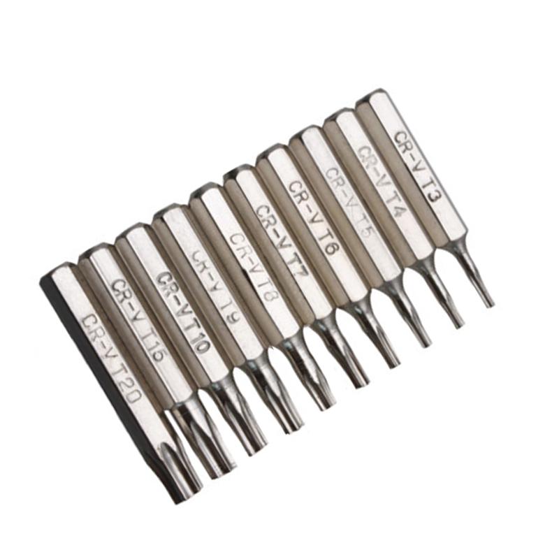 Buy 10PCS Set T3-T20 4mm Metal Torx Head Screwdriver Bit L 28mm Quality ...