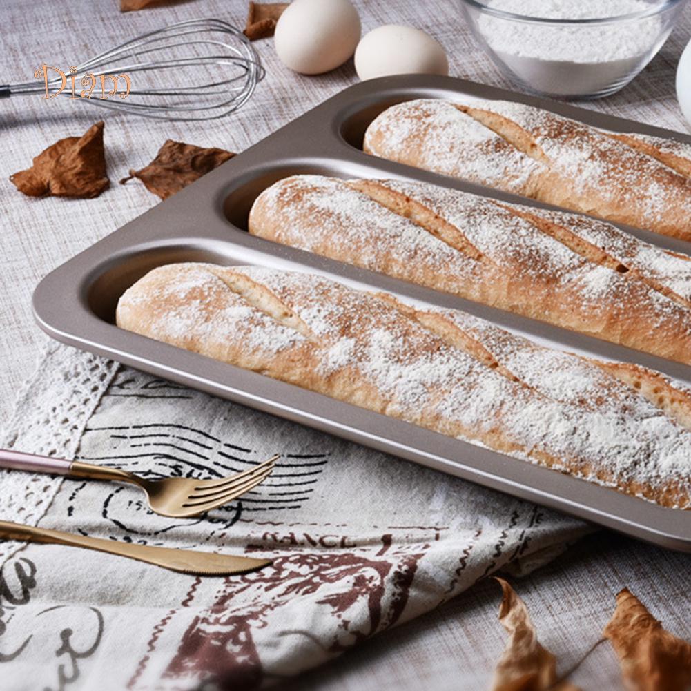 Buy CO&LO 3 Groove Carbon Steel Non-stick French Bread Mold Tray ...