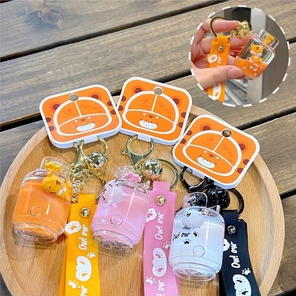 Gift Liquid Floating Soda Bottle Creative into Oil Keyring Key Chains ...